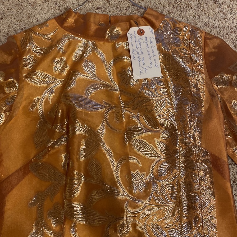 Vintage 1964 Siek Surah With Real Gold Embroidery - Gem